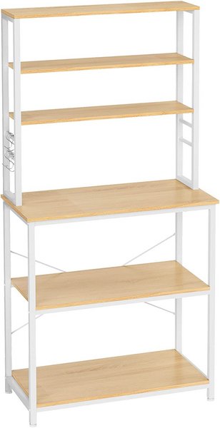 Scaffale da Cucina per Microonde o Caffettiera con Ganci e Ripiani