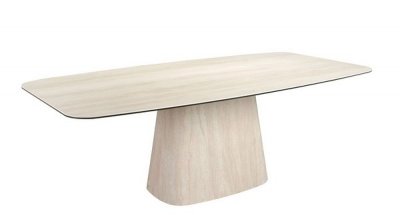 Tavolo di Design a Botte Effetto Travertino | Piede Centrale | idelShop